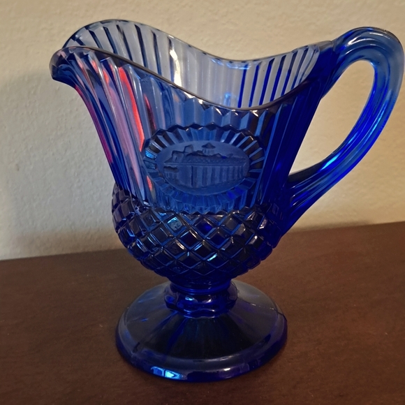Avon | Accents | Vtg Avon By Fostoria Cobalt Blue Coin Glass Pitcher ...